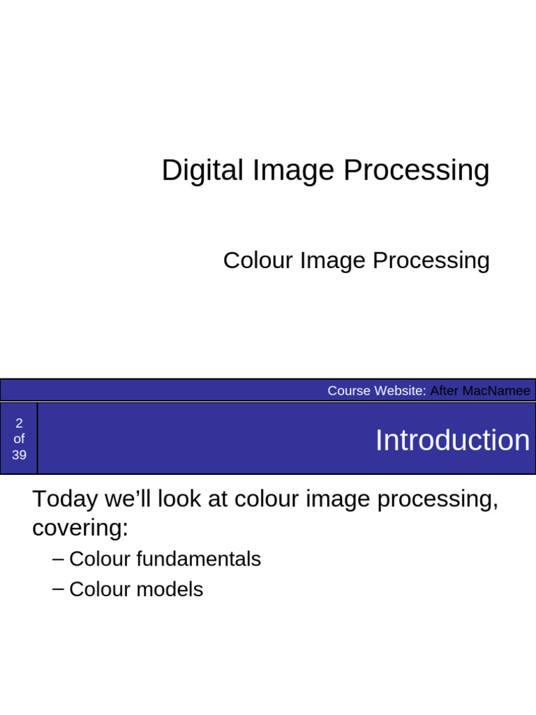Colour Image Processing Basics | PDF | Color | Rgb Color Model