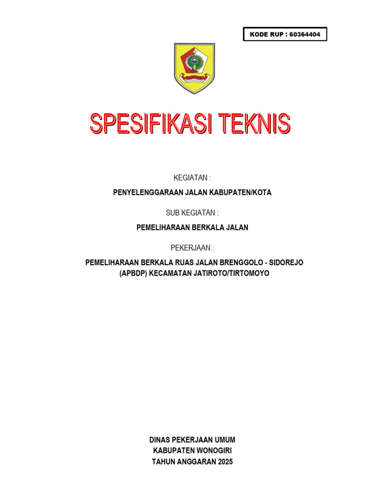 Contoh gambar kerja pekerjaan rabat beton | PDF