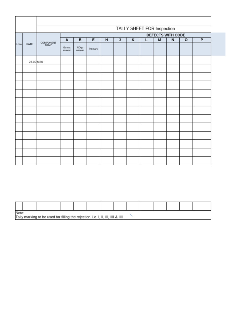 Tally Marking Sheet | PDF
