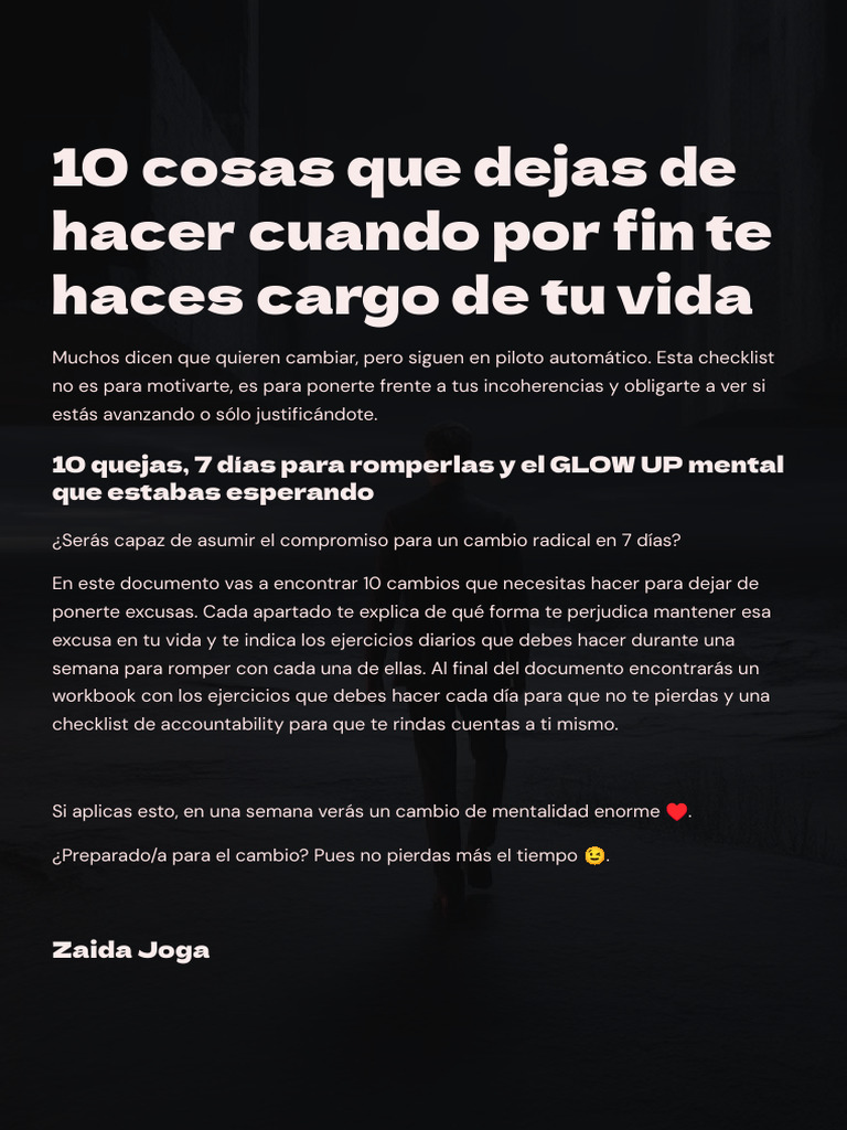 10 Cosas Que Dejas de Hacer Cuando Por Fin Te Haces Cargo de Tu Vida | PDF