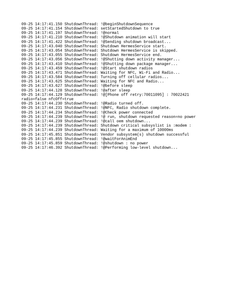 Latest Shutdown Profile | PDF