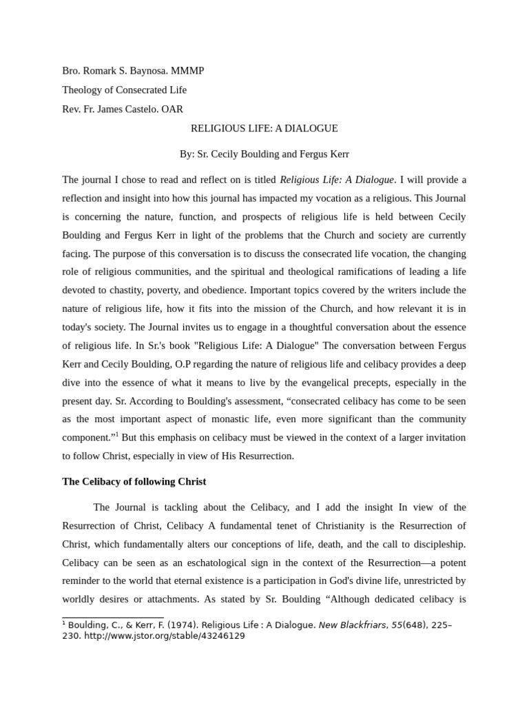 Consecrated Life Assignment #2 (Sept-30) | PDF | Celibacy | Eternal ...