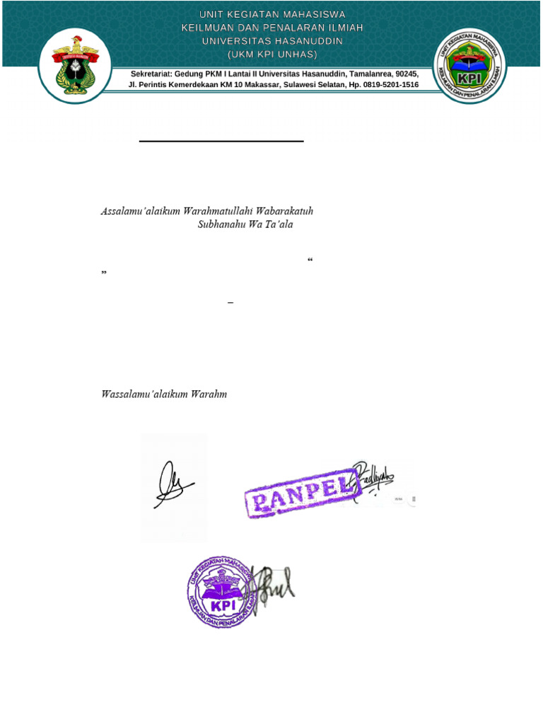 Ketua Korps Mahasiswa Ilmu Komunikasi (KOSMIK) | PDF