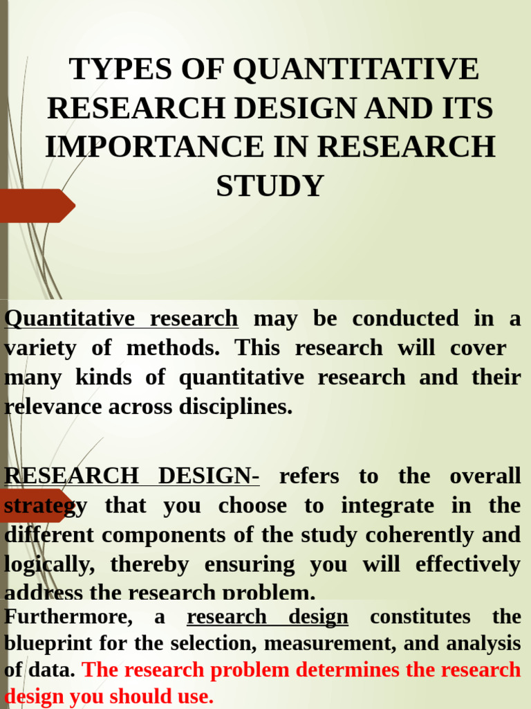 L1 Different Quantitative Research Design | PDF | Experiment ...