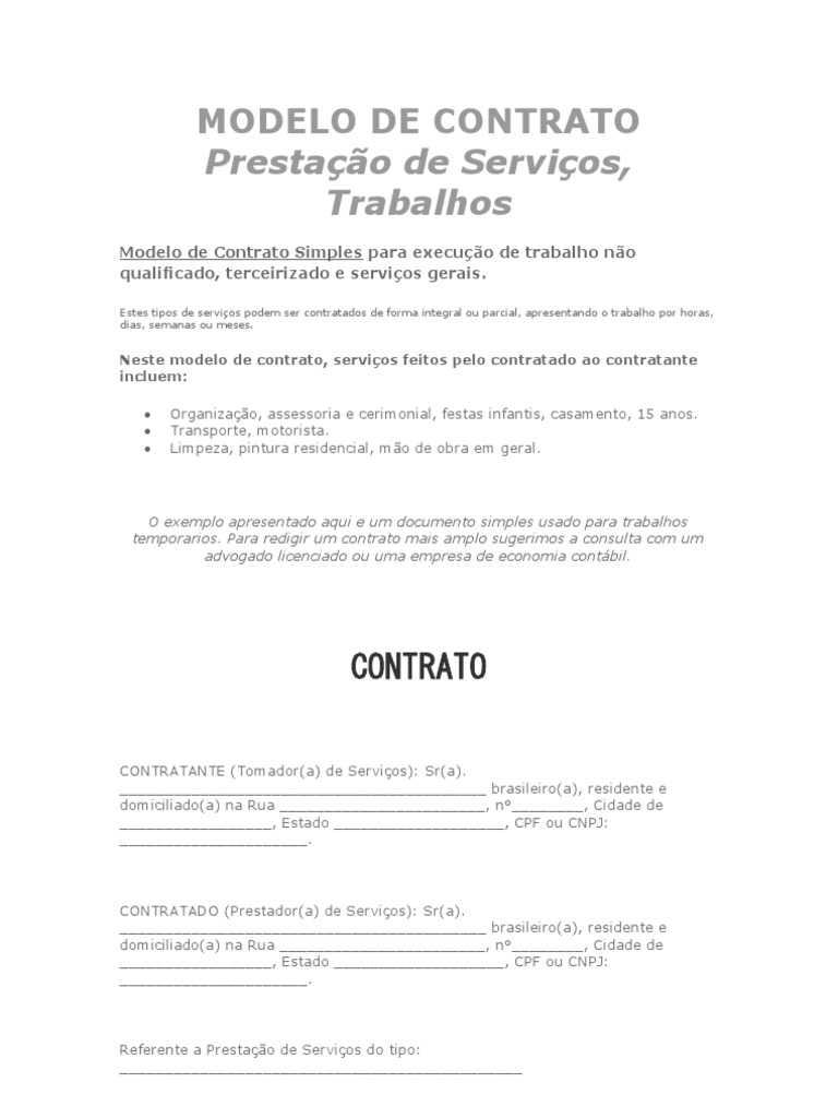 Modelo de Contrato | PDF