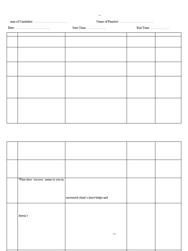 Oral Interview Score Sheet For The Position of CHW | PDF | Injustice ...