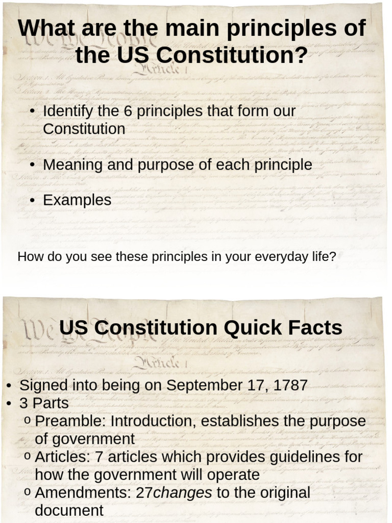 Principles of the US Constitution | PDF | Judicial Review | Constitution