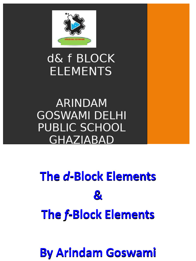 Unit 8 D and F-Block Elements | PDF | Transition Metals | Lanthanide
