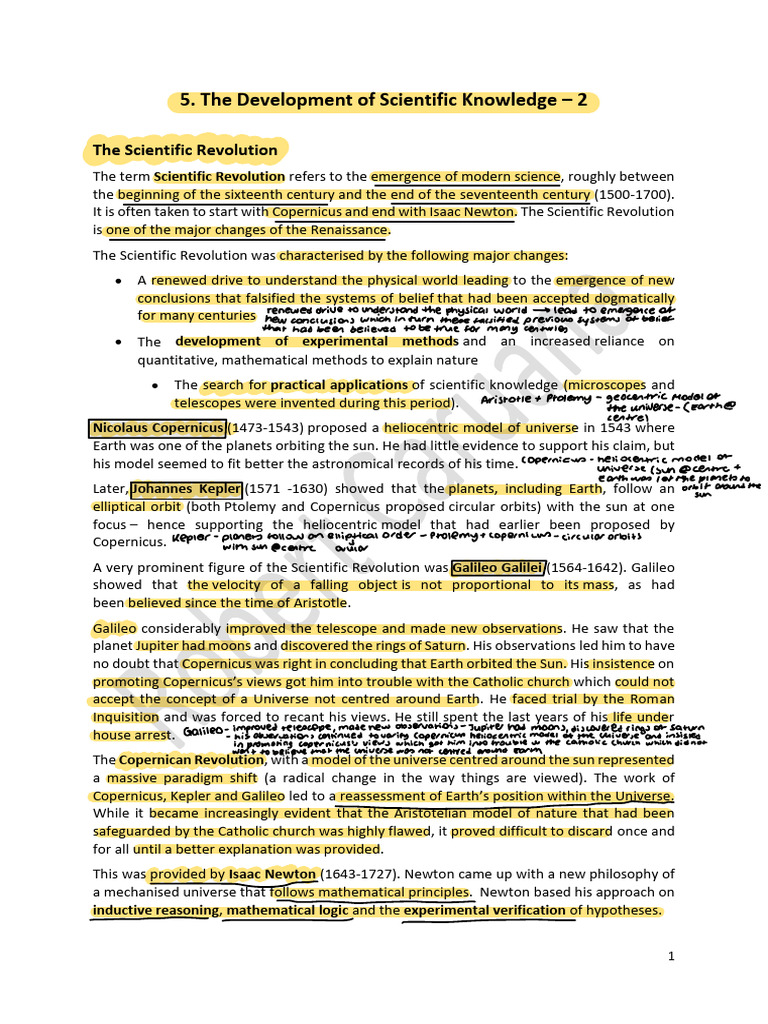 The Development of Scientific Knowledge - 2 | PDF | Heliocentrism ...