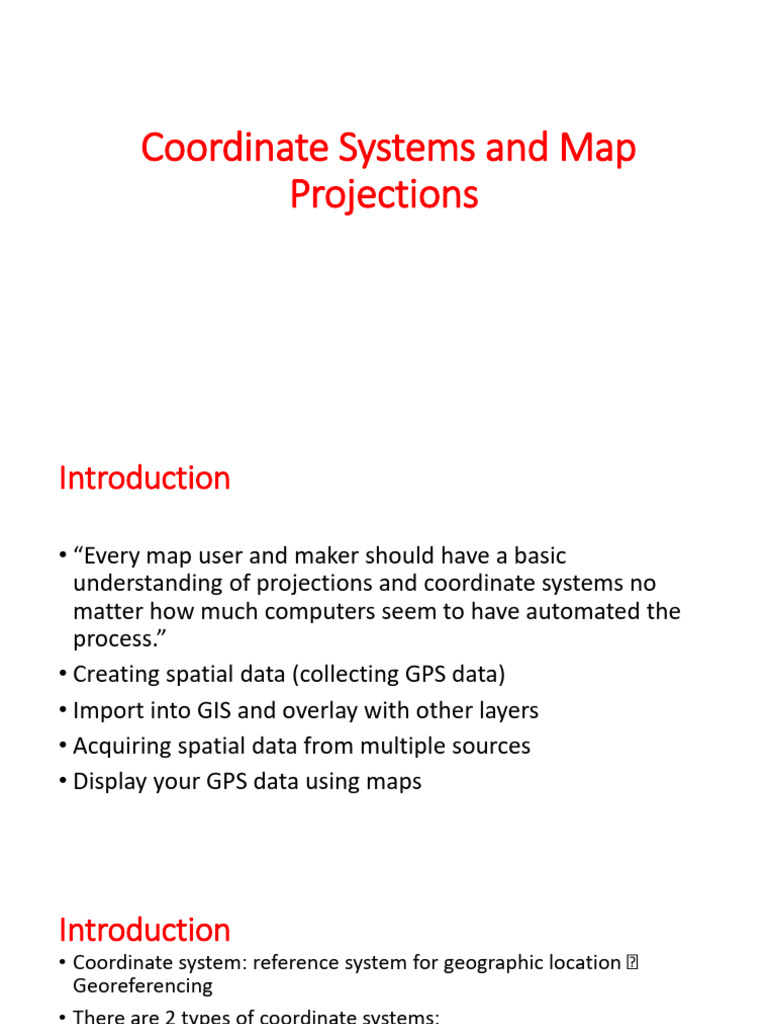 Coordinate System and Projections | PDF | Latitude | Geodesy