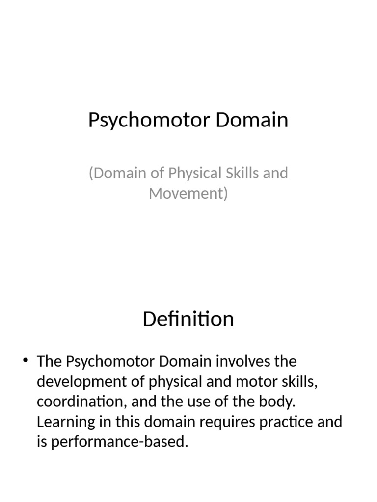 Understanding the Psychomotor Domain | PDF