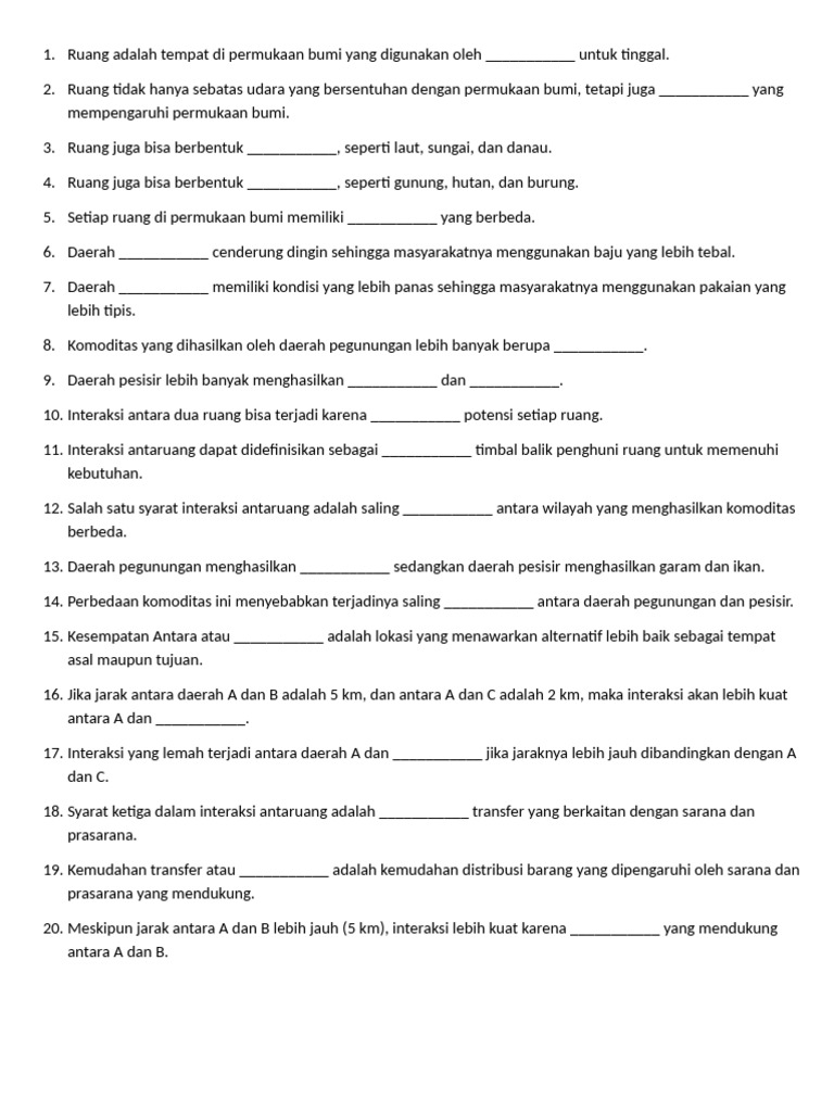 KELAS 7 - Interaksi Antar Ruang 1 | PDF
