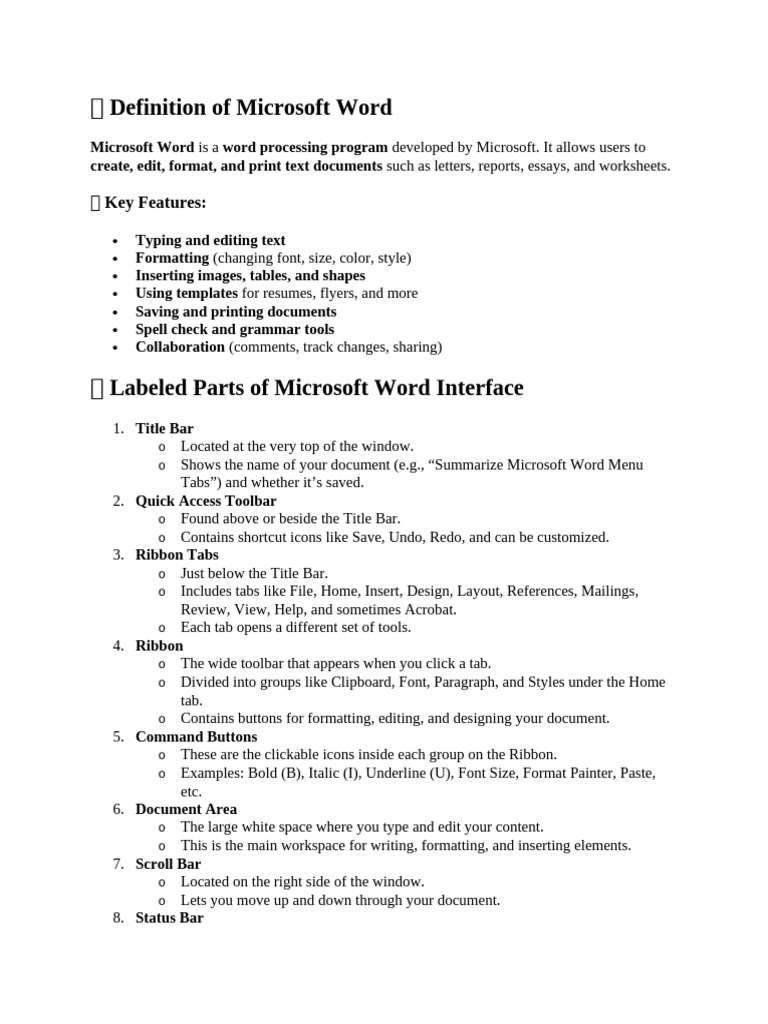 Understanding Word Menu Tabs | PDF | Microsoft Word | Hyperlink
