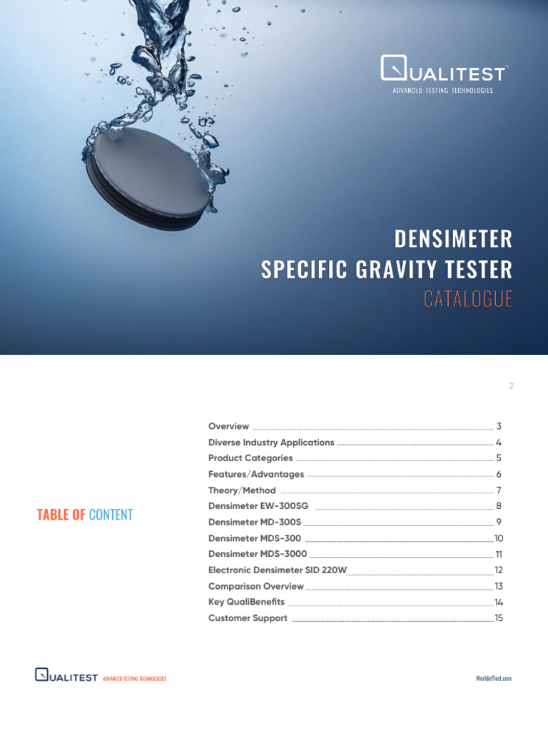 Densimeter Density Kit Overview | PDF | Density | Accuracy And Precision
