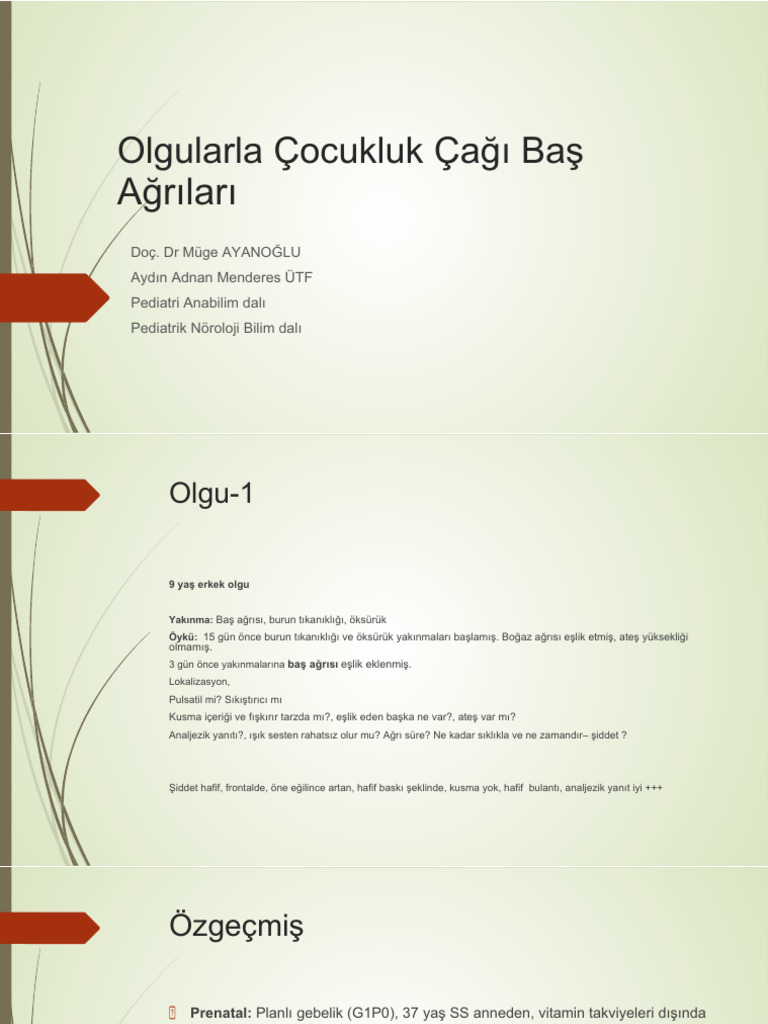 Olgularla Baş Ağrısına Yaklaşım 25 12 2023 | PDF