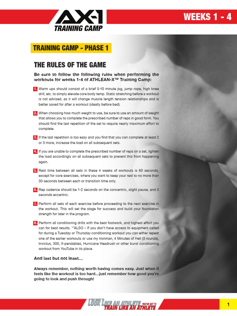 ATHLEAN-X Training Camp Guidelines | PDF | Strength Training ...