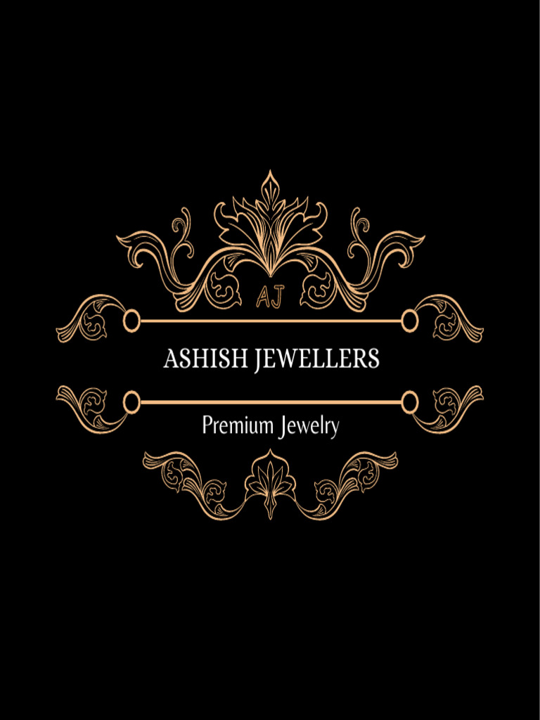 Gold Black Vintage Baroque Premium Jewelry Typography Logo | PDF