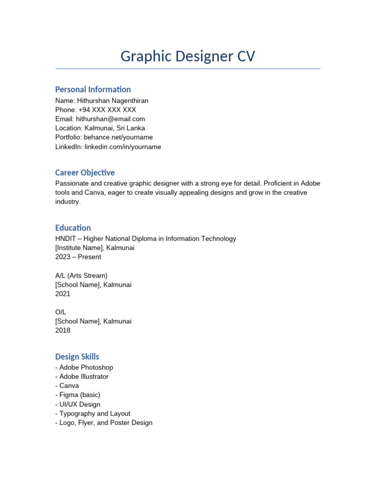 Graphic Designer CV | PDF