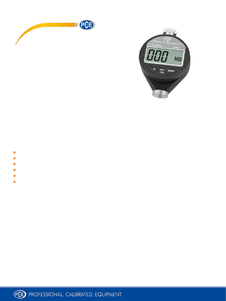 Hoja Datos Durometro Pce DD D | PDF