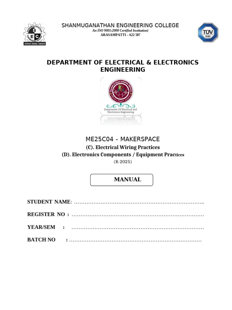 ME25C04 Makerspace Lab Manual | PDF | Rectifier | Amplifier