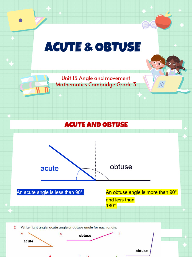 Acute and Obtuse Angles Explained | PDF