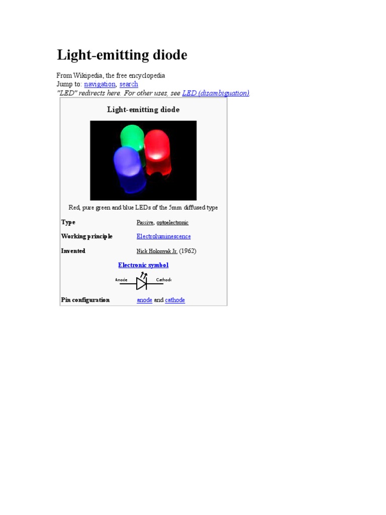 Led Document Pdf Light Emitting Diode Oled