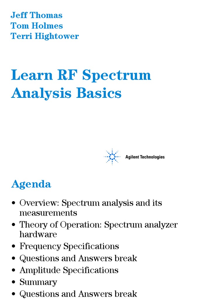 02 18 03 B2B RF Spectrum Analysis Thomas Holmes Hightower 839 | PDF | Bandwidth (Signal ...