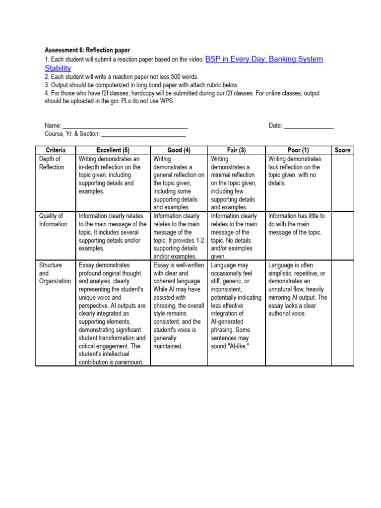 MT-Assessment-6-BFI.docx | PDF | Human Communication | Linguistics