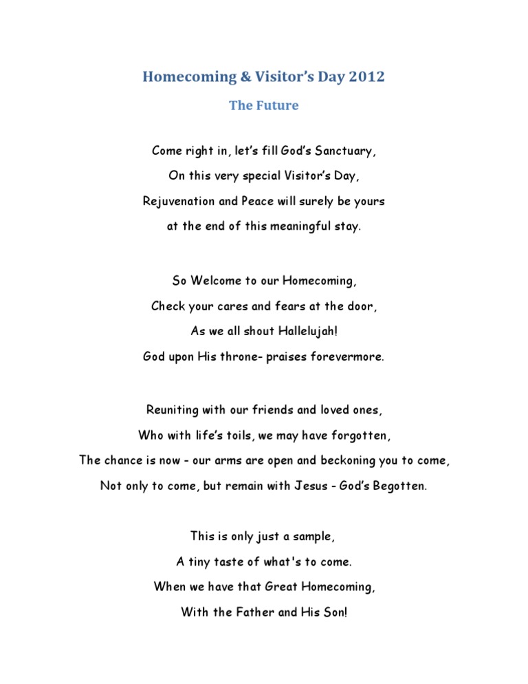 Homecoming Poem | PDF