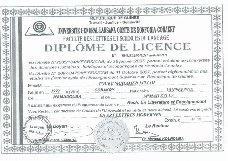 Diplôme de Licence | PDF