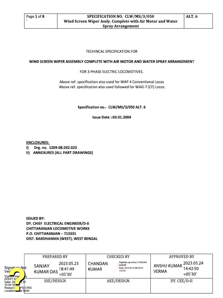 Clw-Specification Wiper Motor | PDF