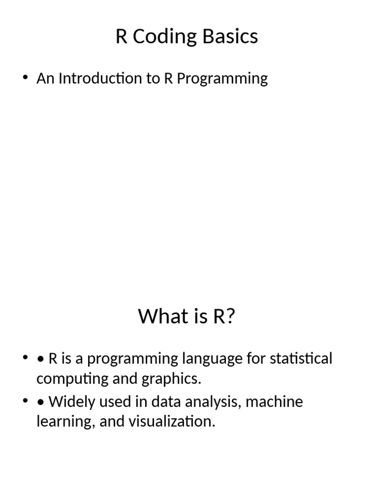 R Coding Basics Updated | PDF