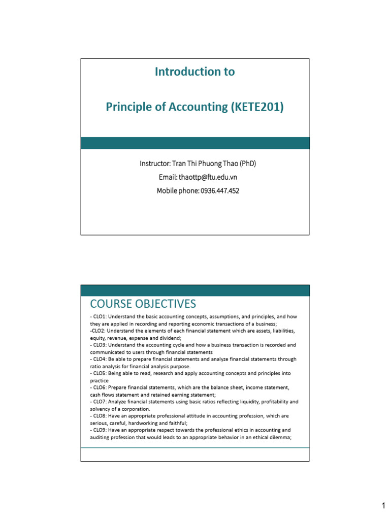 Introduction to Accounting Principles | PDF | Equity (Finance) | Debits ...