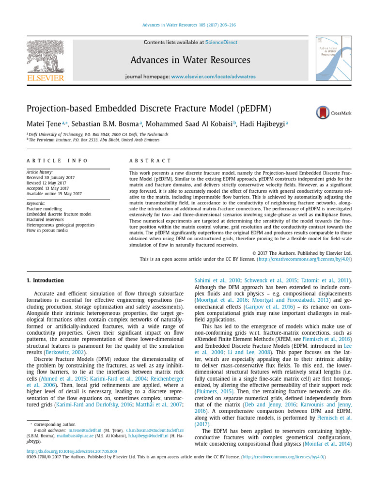 New Projection-based Embedded Fracture Model | PDF | Simulation | Fracture