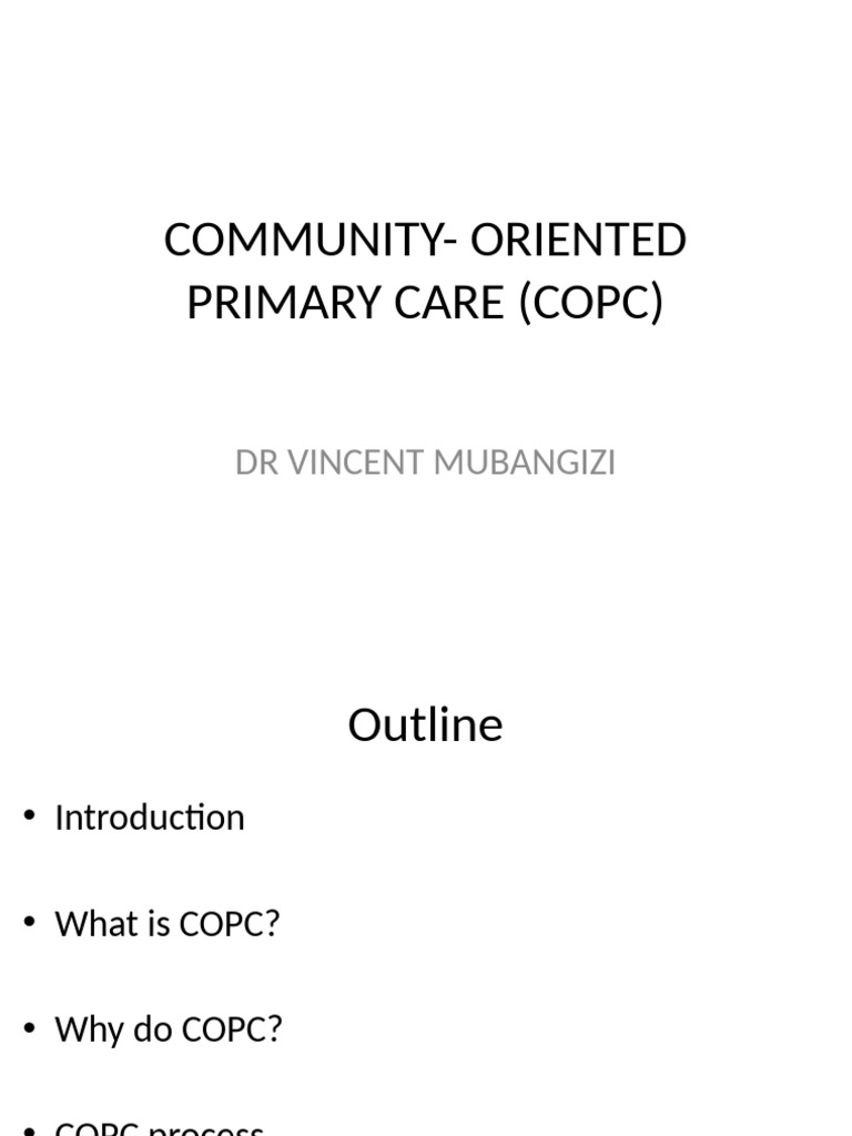 Community Oriented Primary Care Copc Lecture10 Pdf Evaluation