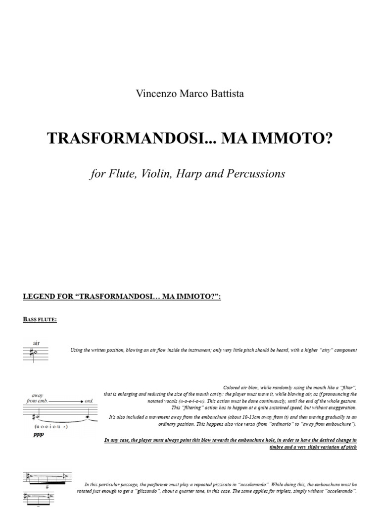 Full Score - Trasformandosi... Ma Immoto (2024-2025) (New) | PDF ...