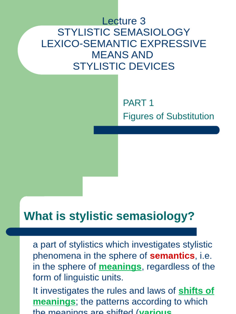Lecture3 Stylistics | PDF | Semantics | Linguistics