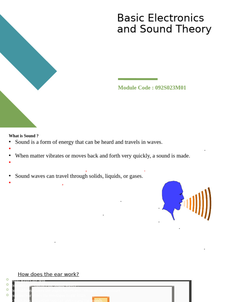 Basic Electronics and Sound Theory | PDF