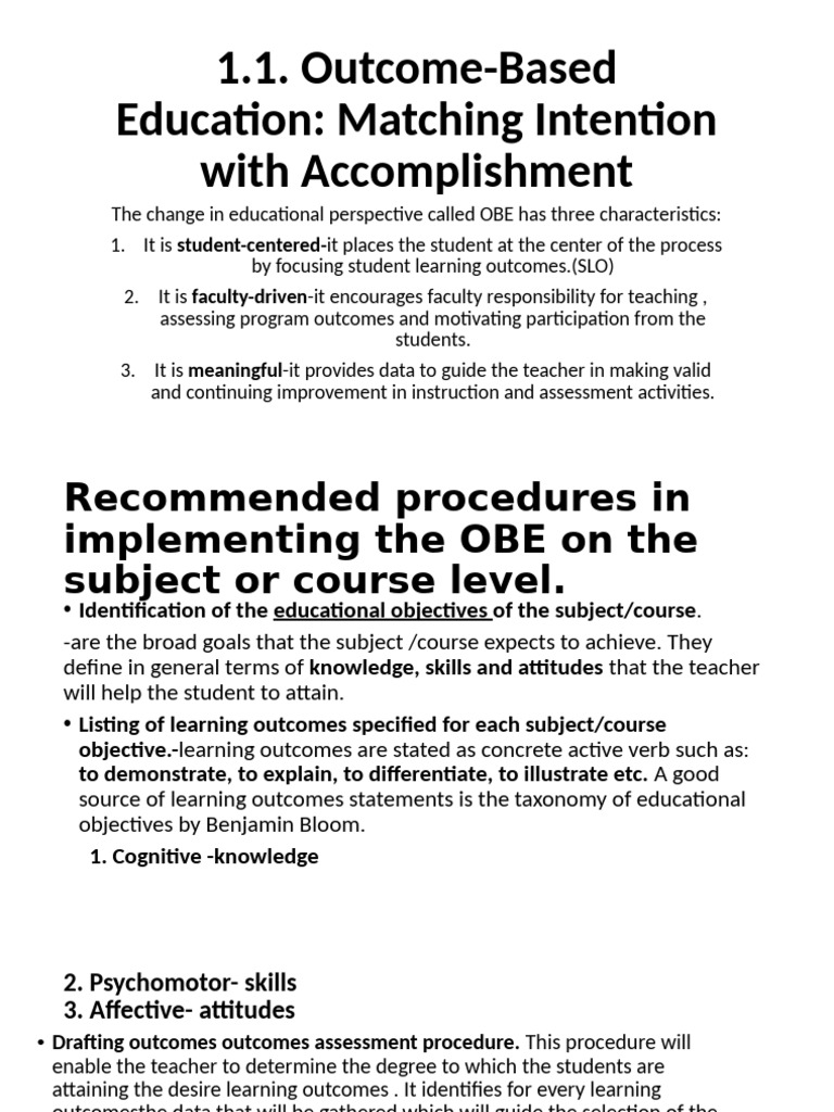 Outcome Based Education | PDF | Educational Assessment | Learning