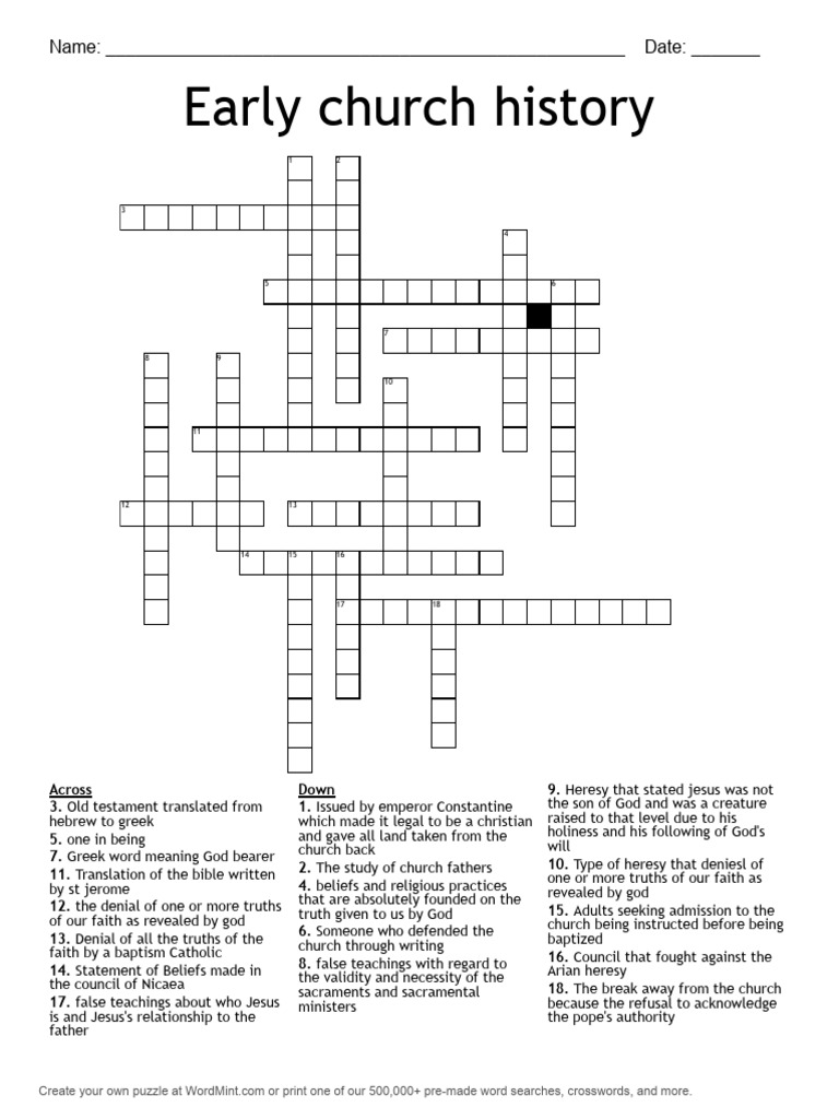 Early Church History Puzzle | PDF | Baptism | Jesus