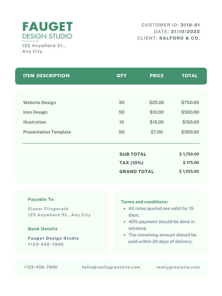 Green Black Modern Minimal Business Quotation A4 Document - 20251013 ...