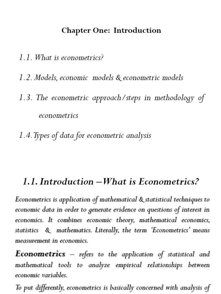 Introduction to Econometrics Concepts | PDF | Econometrics | Statistics