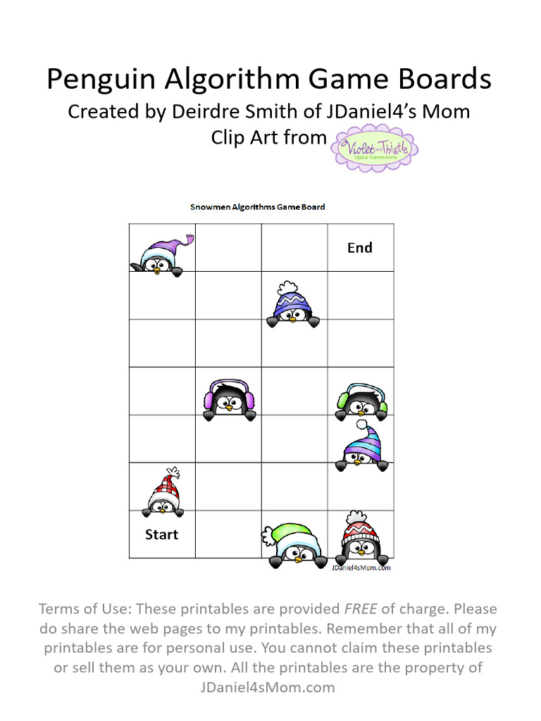 Offline Coding Academy Penguin Algorithm Game Boards | PDF