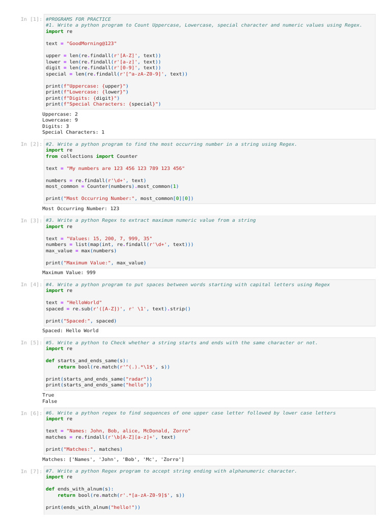 Assingment5 Practice Questions | PDF | Regular Expression | Computer ...