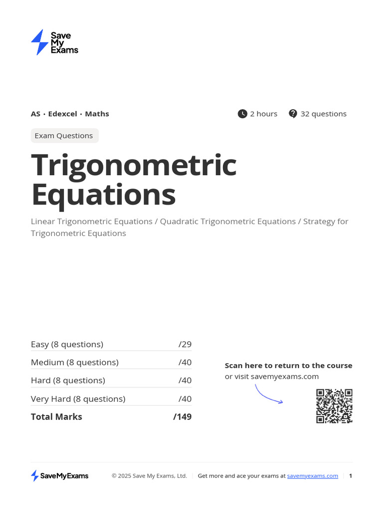 Trigonometric Equations Rszmkq92cTXvXmQ8 | PDF | Trigonometric ...