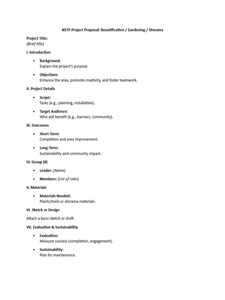 NSTP 1 Project Proposal | PDF