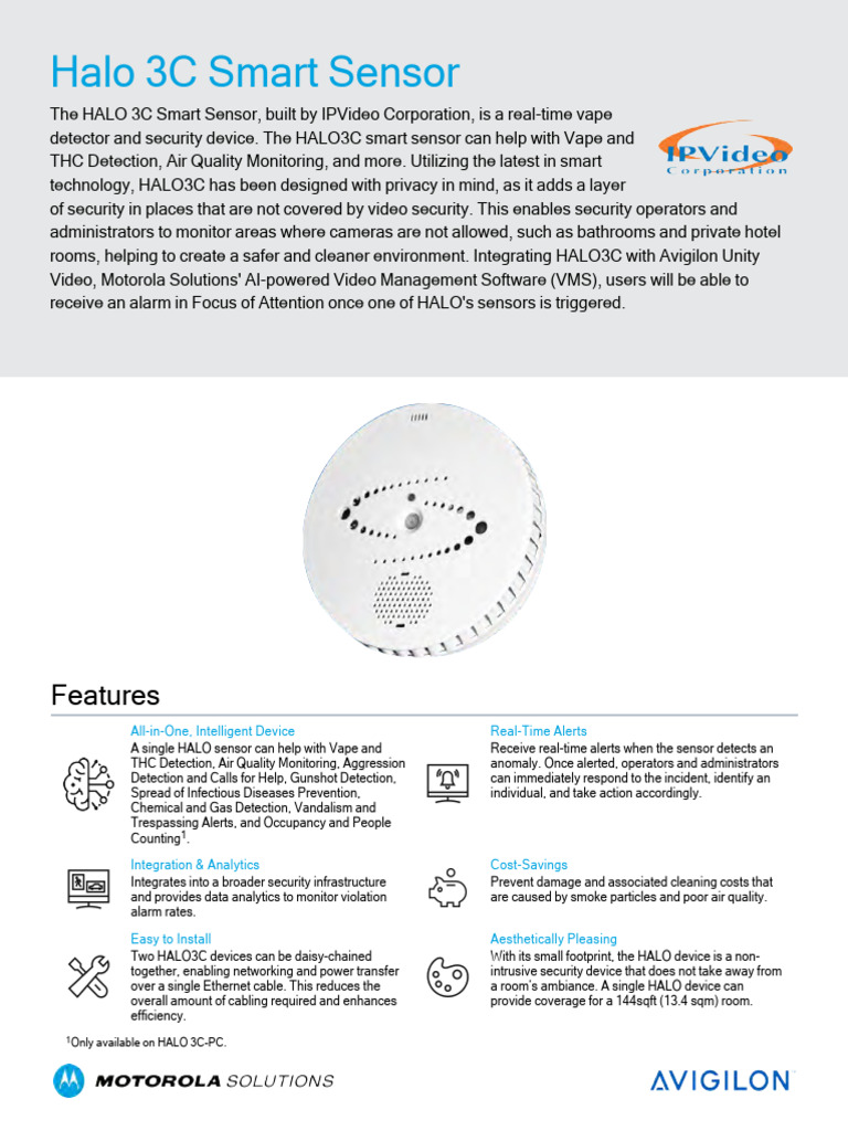 HALO 3C Smart Sensor Overview | PDF | Usb | Sensor