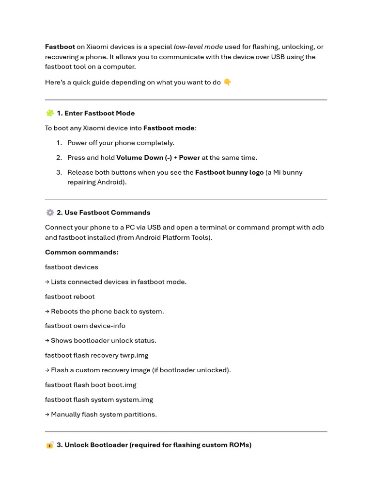 Fastboot On Xiaomi Devices | PDF | Booting | Mobile Computers