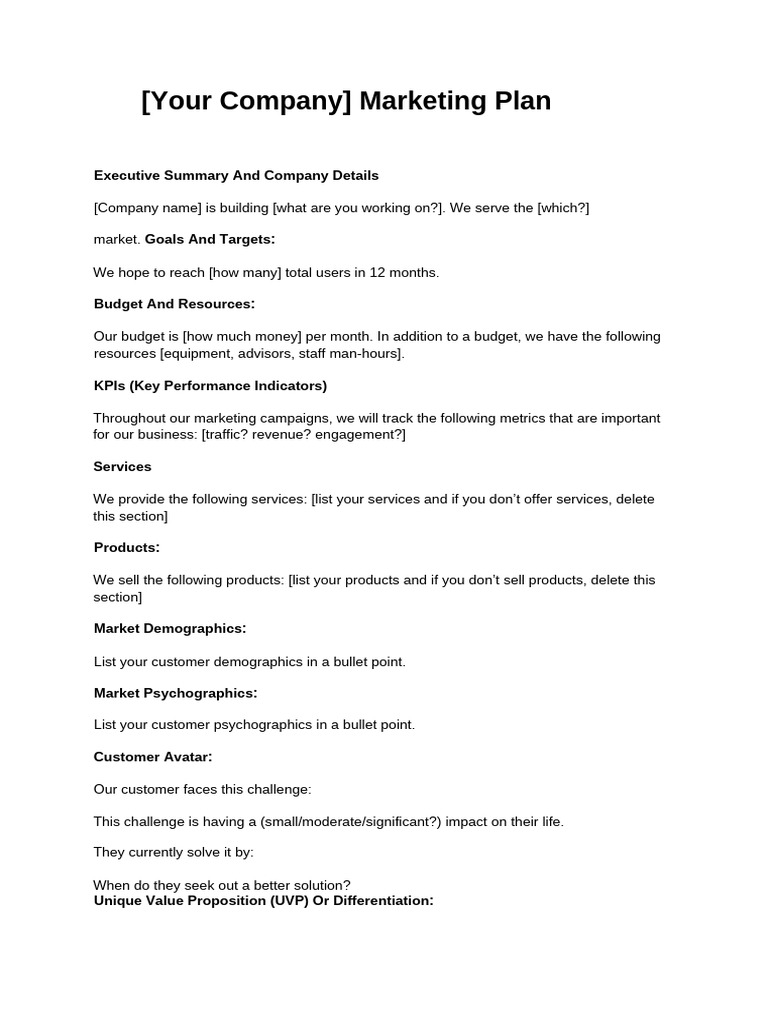 Marketing Plan Template | PDF