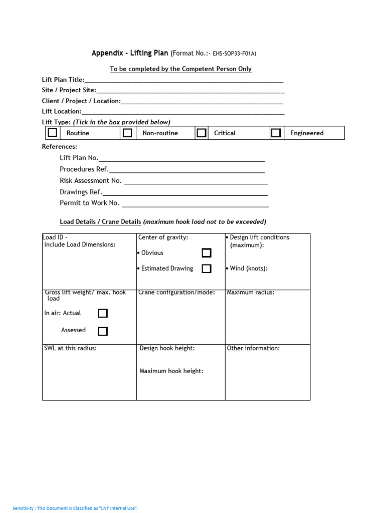 Lifting Plan Development Guidelines | PDF | Crane (Machine) | Personal ...